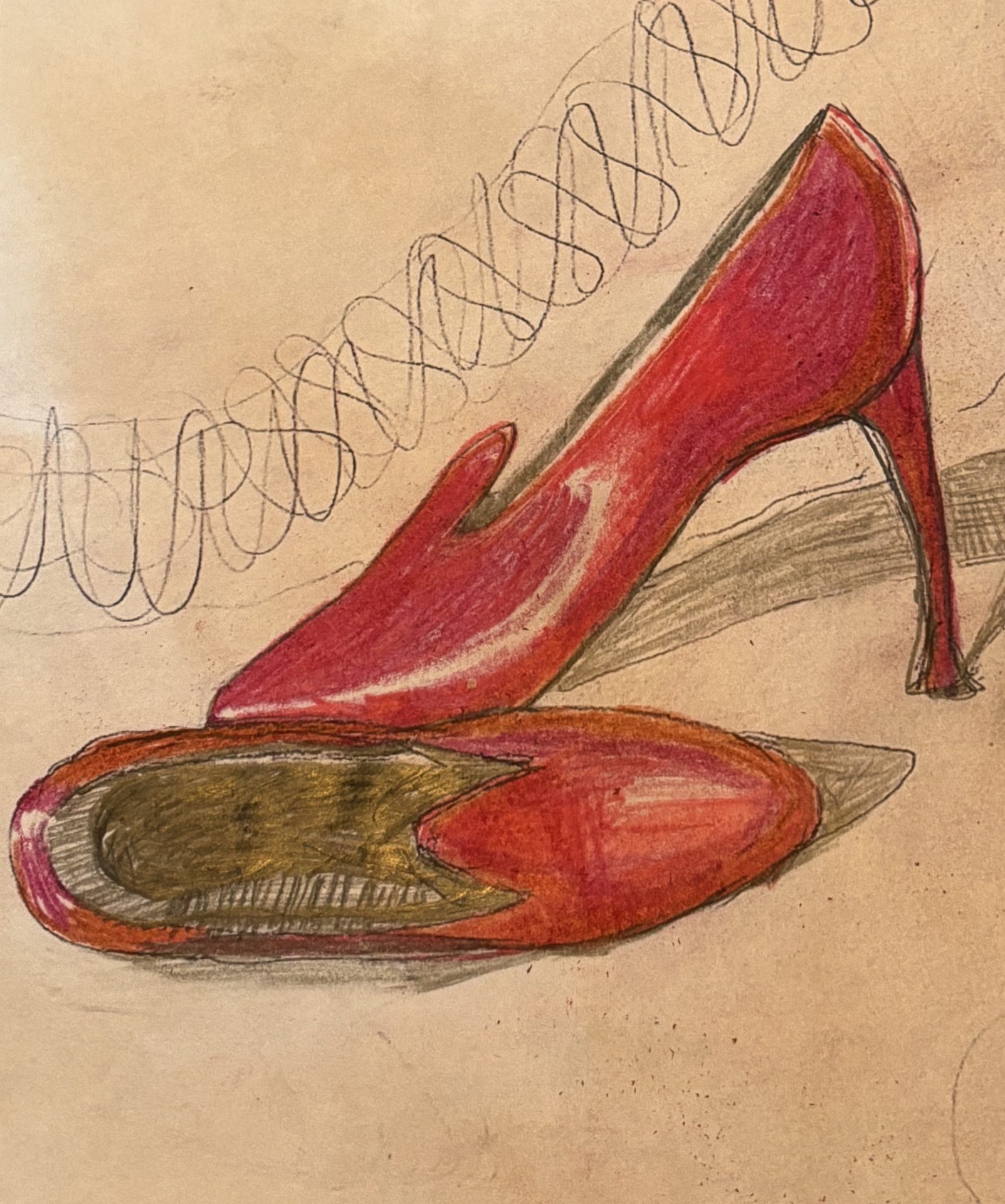 Red Shoes 1977_pencil – Edwin May